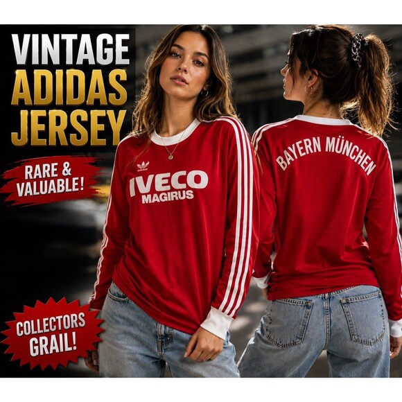 adidas | Shirts | Vintage 9882 Bayern Munich Adidas Trefoil Jersey ...